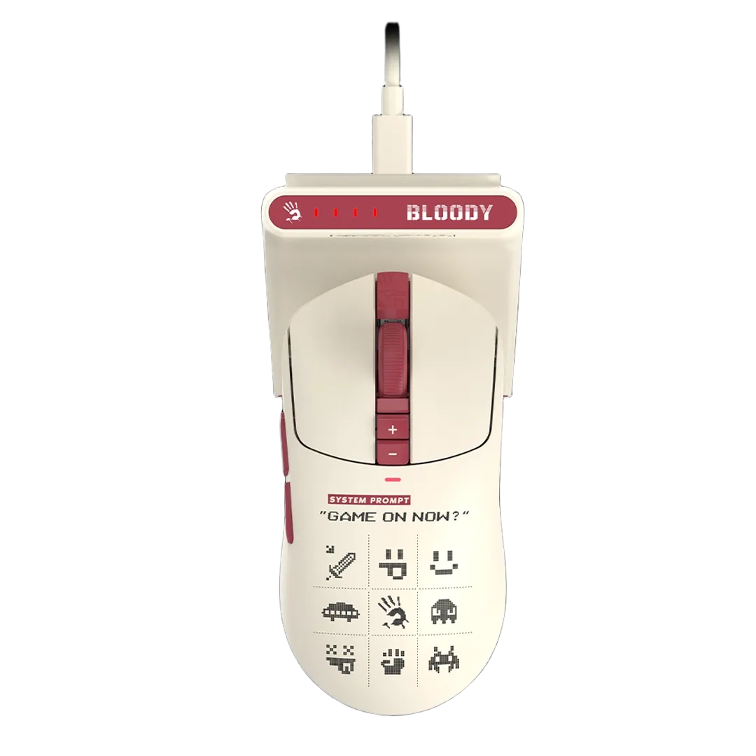 Bloody R72 Ultra Duo Pixels Red Dual Mode Wireless Gaming Mouse