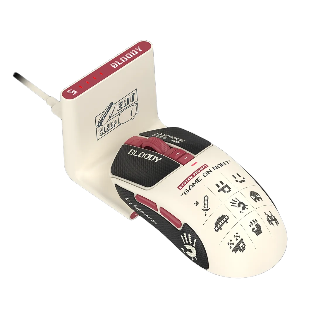 Bloody R72 Ultra Duo Pixels Red Dual Mode Wireless Gaming Mouse